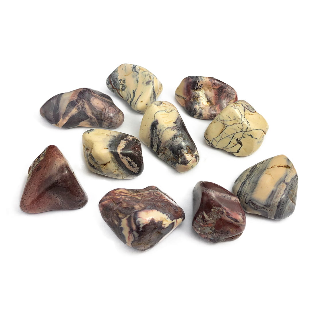 Pedra Jaspe Picasso Rolada 20a40 gramas em Oferta na Helena Cristais